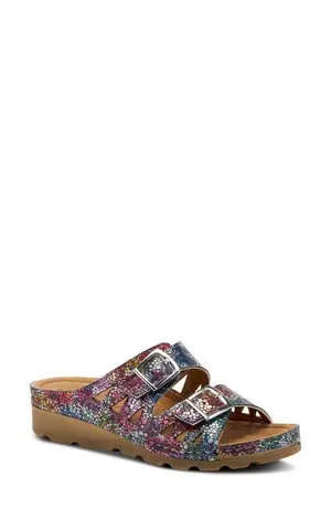 SPRING STEP SHOES Delphis Slide Sandal - Navy Multi