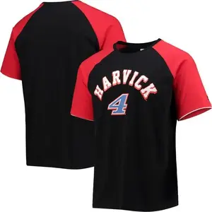 STARTER Red Kevin Harvick The Catcher Raglan T-shirt - Black