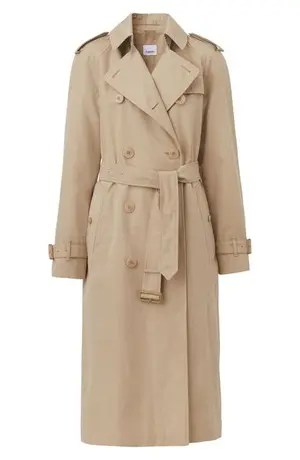 Burberry The Waterloo Tb Monogram Cotton Trench Coat