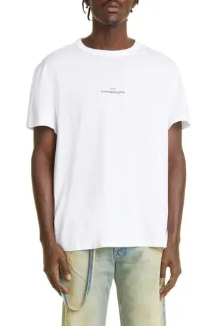 MAISON MARGIELA Upside Down Cotton Logo T-shirt White X Black