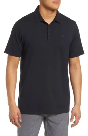Travis Mathew The Heater Solid Short Sleeve Performance Polo - Black