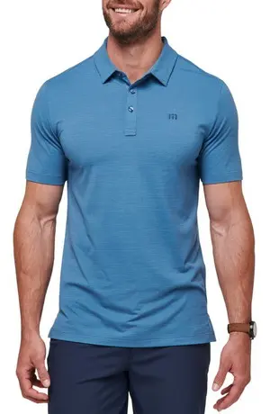 Travis Mathew The Heater Solid Short Sleeve Performance Polo Stellar Blue