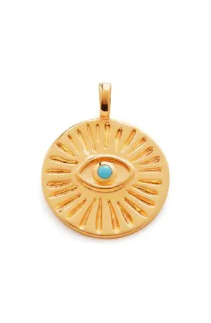 Monica Vinader Talisman Evil Eye Pendant Charm - Gp