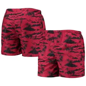 FOCO Arkansas Razorbacks Island Palm Swim Trunks - Cardinal