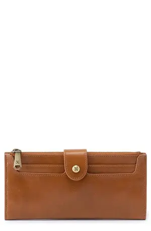 Hobo Dunn Leather Continental Wallet Truffle