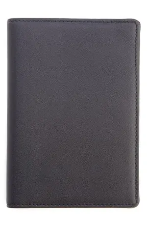 ROYCE NEW YORK Leather Vaccine Card & Passport Holder - Black