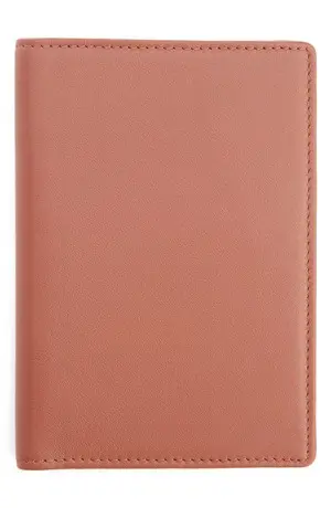 ROYCE NEW YORK Leather Vaccine Card & Passport Holder - Tan