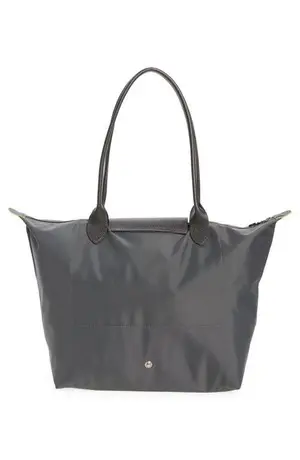 Longchamp Le Pliage Green Recycled Canvas Large Shoulder Tote - Graphite