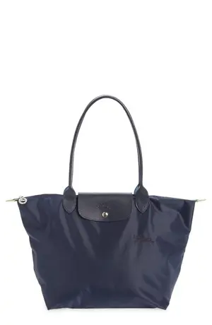 Longchamp Longchamp Le Pliage Green Recycled Canvas Large Shoulder Tote Marine