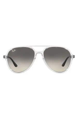 Ray-ban 57mm Aviator Sunglasses - Transparent/grey Gradient