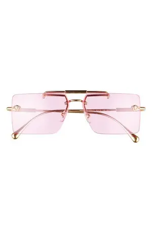 Versace Versace 60mm Gradient Rectangle Sunglasses Gold