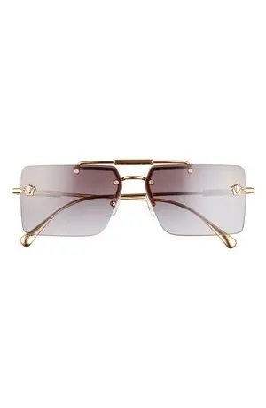 Versace Versace 60mm Gradient Rectangle Sunglasses Gold/fuchsia