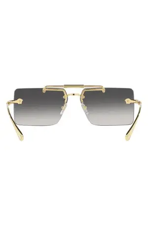 Versace 60mm Gradient Rectangle Sunglasses - Gold/gray