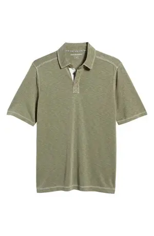 Johnston & Murphy Slub Modal Blend Polo - Olive