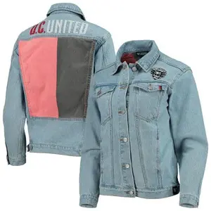 THE WILD COLLECTIVE D.c. United Print Denim Button-up Jacket - Blue