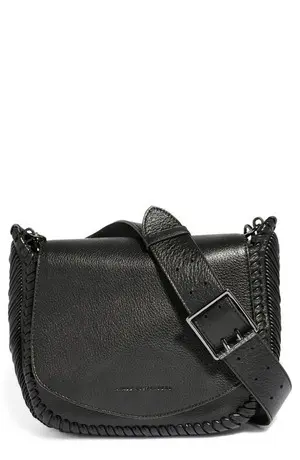 AIMEE All For Love Leather Crossbody Bag - Black