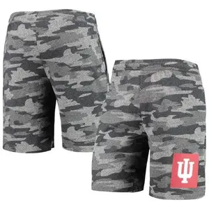 CONCEPTS SPORT Gray Indiana Hoosiers Camo Backup Terry Jam Lounge Shorts - Charcoal