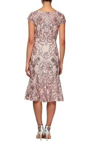 Alex Evenings Sequin Cocktail Dress - Blossom