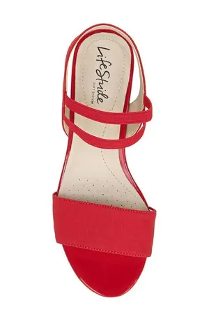 LIFESTRIDE Wedge Sandal - Red