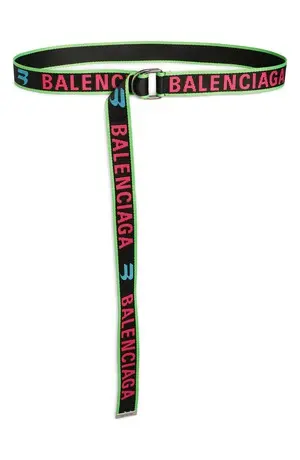 Balenciaga Balenciaga Logo D-Ring Belt Acid Green