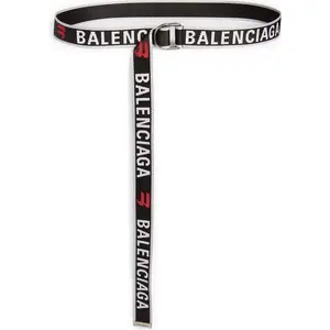 Balenciaga Balenciaga Logo D-Ring Belt Bal Grey Carmin Red