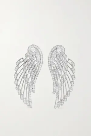 GARRARD Wings Embrace 18-karat Diamond Earrings - White Gold