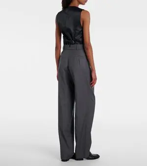 THE FRANKIE SHOP Gelso High-rise Wide-leg Trousers - Grey
