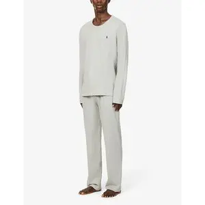 Polo Ralph Lauren Logo-embroidered Cotton-jersey Pyjama Bottoms - Andover Heather