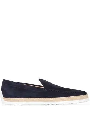TOD'S Suede Espadrille Loafers - Blue