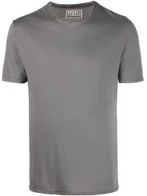 Fedeli Short-sleeved Cotton T-shirt - Grey