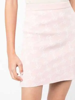 Rokh Monogram Mini Skirt - Pink
