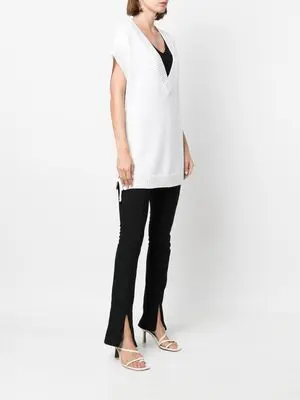 CHARLOTT Ribbed-knit V-neck Top