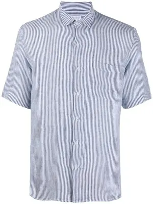 Sunspel Striped Linen Shirt - White