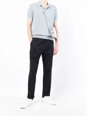 Canali Short-sleeved Polo Shirt - Blue