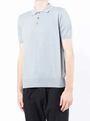 Canali Short-sleeved Polo Shirt - Blue