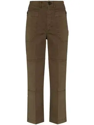 FRAME Straight-leg Utility Trousers Green