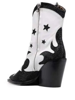 Philipp Plein Strass Mid-heel Cowboy Boots