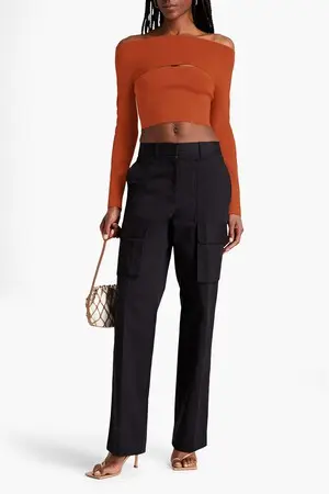 DION LEE Convertible Cropped Stretch-ponte Top