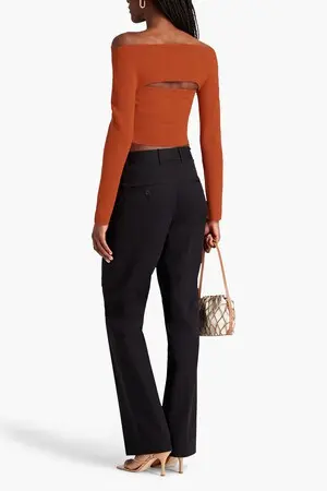 DION LEE Convertible Cropped Stretch-ponte Top