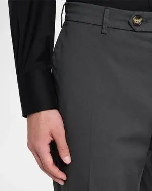 Brunello Cucinelli Apos;s American Pima Italian-fit Chino Trousers - Dark Gray