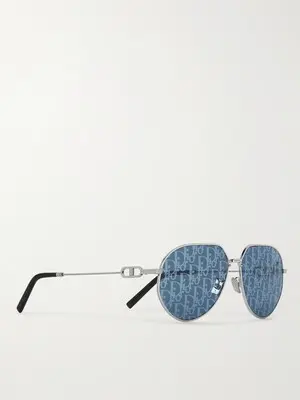 Dior Cd Link A1u Aviator-style Sunglasses - Silver