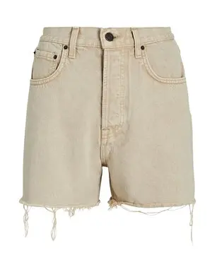 GRLFRND Jules Cut-Off Denim Shorts - Beige