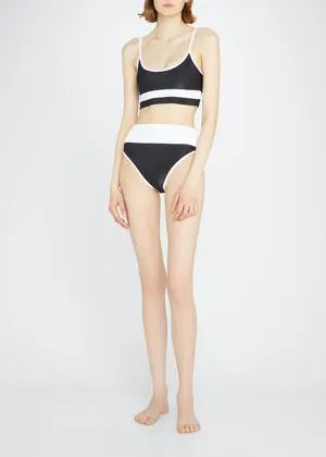 Beach Riot Eva Ribbed Colorblock Swim Top Fruity Colorblock