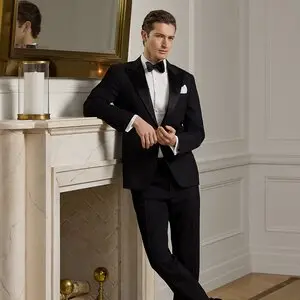 Ralph Lauren Gregory Hand-tailored Wool Peak Tuxedo - Black