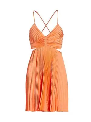 A.L.C. Women's Ari Pleated Open-Back Minidress - Nectar  - Nectar