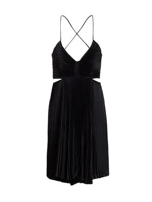 A.L.C. Ari Pleated Open-back Minidress