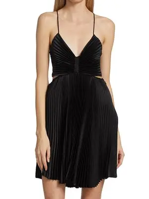 A.L.C. Ari Pleated Open-back Minidress