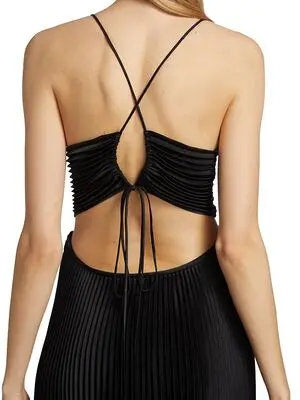 A.L.C. Ari Pleated Open-back Minidress