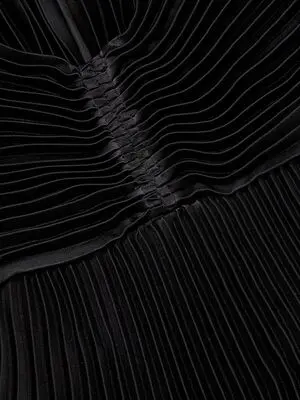 A.L.C. Ari Pleated Open-back Minidress