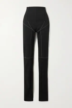 MAXIMILIAN Paneled Stretch-scuba Skinny Pants
